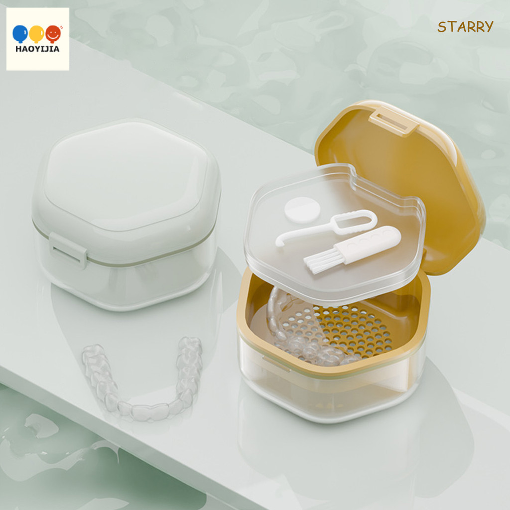 Denture Box Dental Retainer Portable Mouth Guard Container Supplies ...