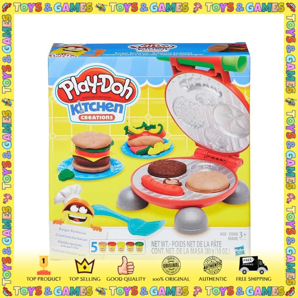 Play-Doh Kitchen Creations Burger Barbecue Clay Dough Diy Pretend ...