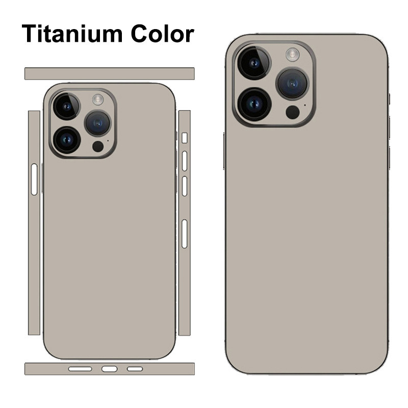 Titanium Color Decal Skin Compatible for iPhone 15 14 13 12 16 Pro Max ...