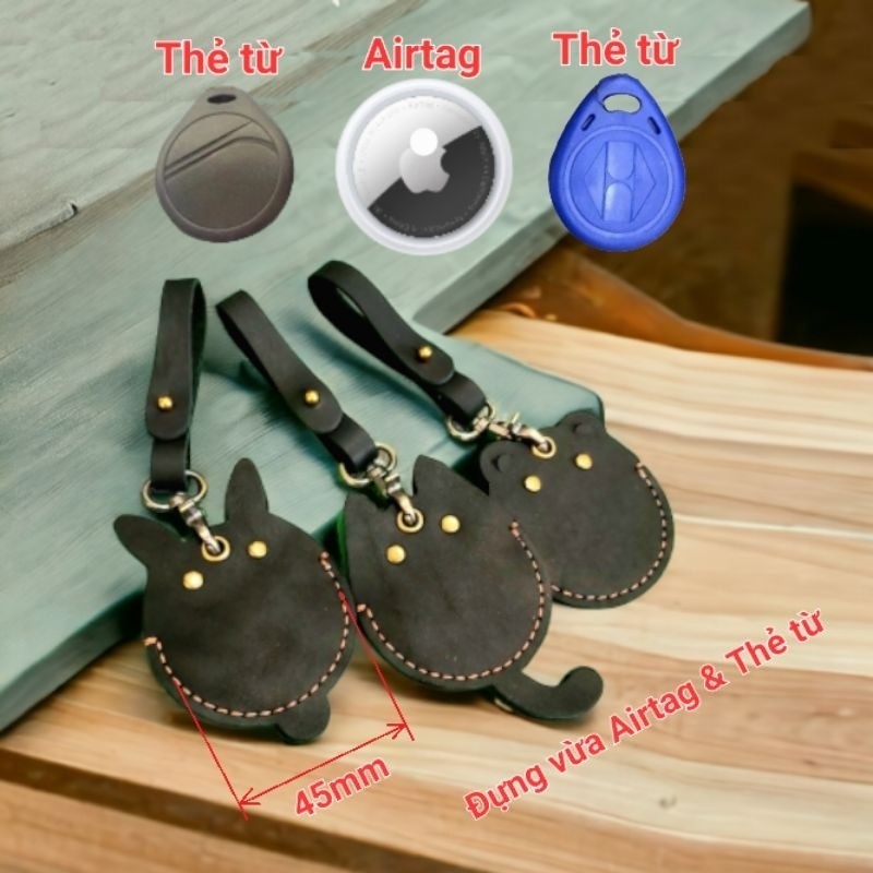 Apple Airtag leather case, RFID magnetic card, Keychain (handmade ...