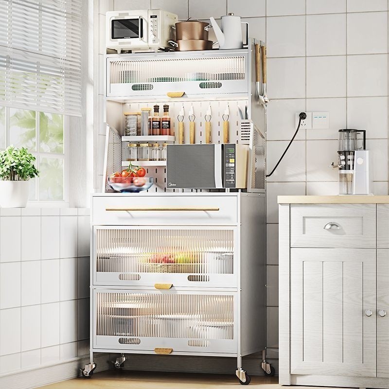 Kitchen Cabinet With Wheels Cupboard Storage Cabinet Multifunctional ...