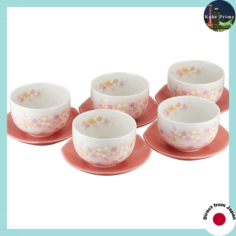 Yunomi Set - 5 Pieces, 8.5cm Diameter, 5cm Height, 160cc, Yama Zakura ...