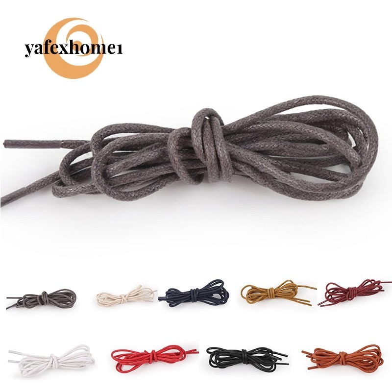 [YAFEXHM]Round Waxed Solid Color Shoelaces Shoes Strings Boot Sport ...