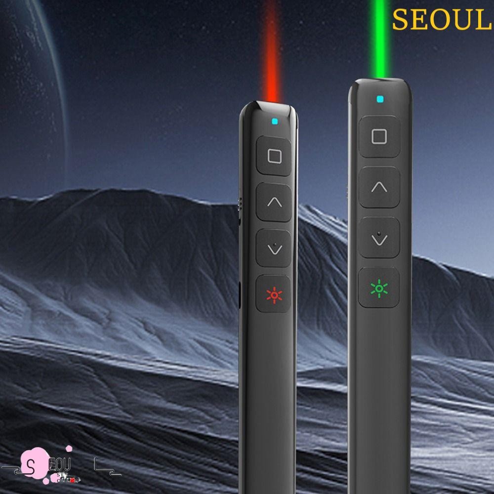SEOUL Wireless Presentation Clicker, Red Light 2.4GHz PPT Page Flip Pen ...