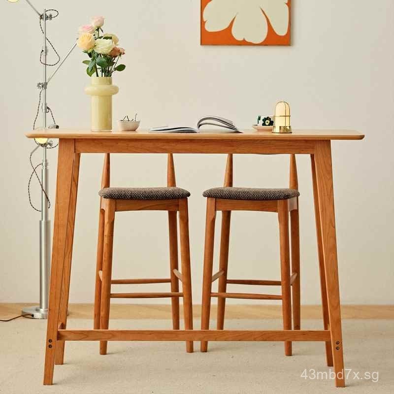 Nordic Minimalist Solid Wood White Oak Japanese Style Bar Table Home ...