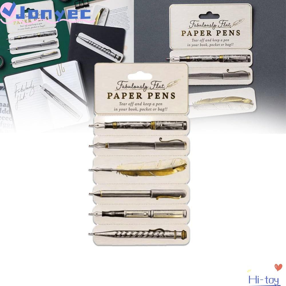 JONY1EC Fabulously Flat Paper Pens, Practical Black Ink Paper Pen Cards ...