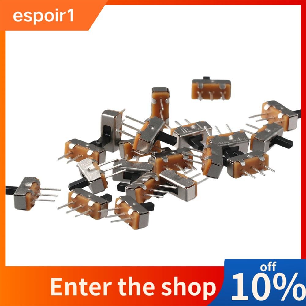 ESPOIR 20pcs Toggle Switch, SPDT 1P2T Micro Slide Switch, Miniature Vertical 4mm Toggle 2 ...