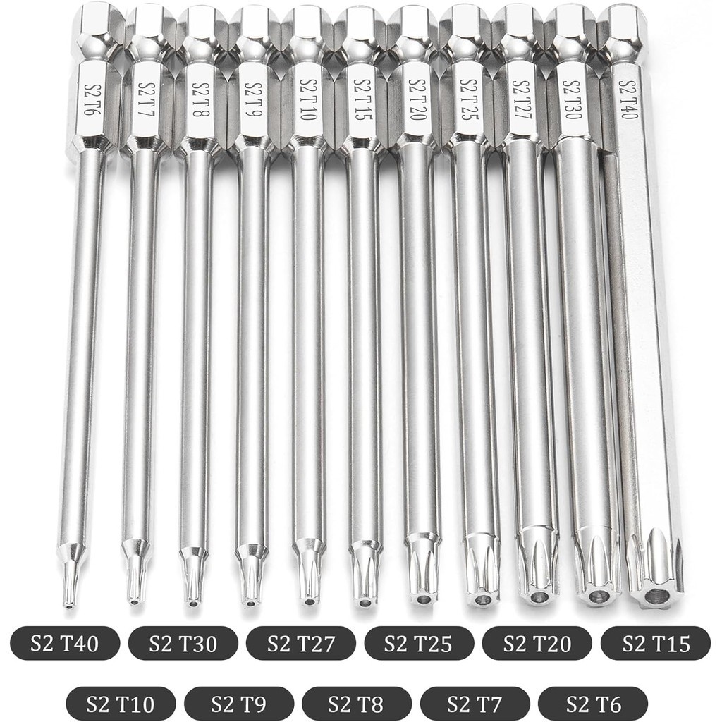 11pcs Torx Screwdriver Bits 1/4 Inch Hex Shank Electric Magnetic Star ...