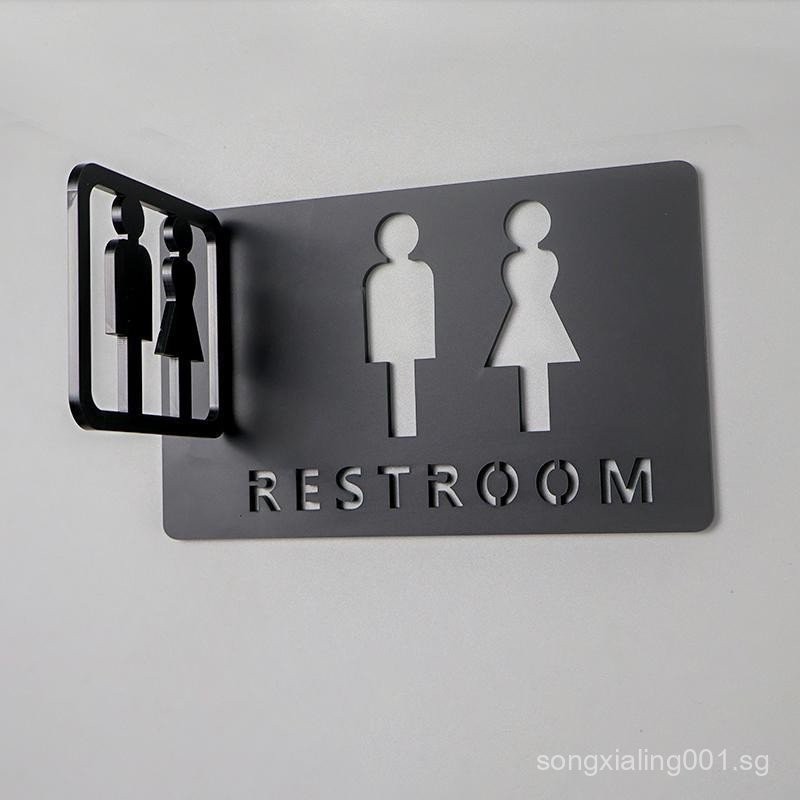 Creative Restroom Door Sign Bathroom 3D Male and Female Personality ...