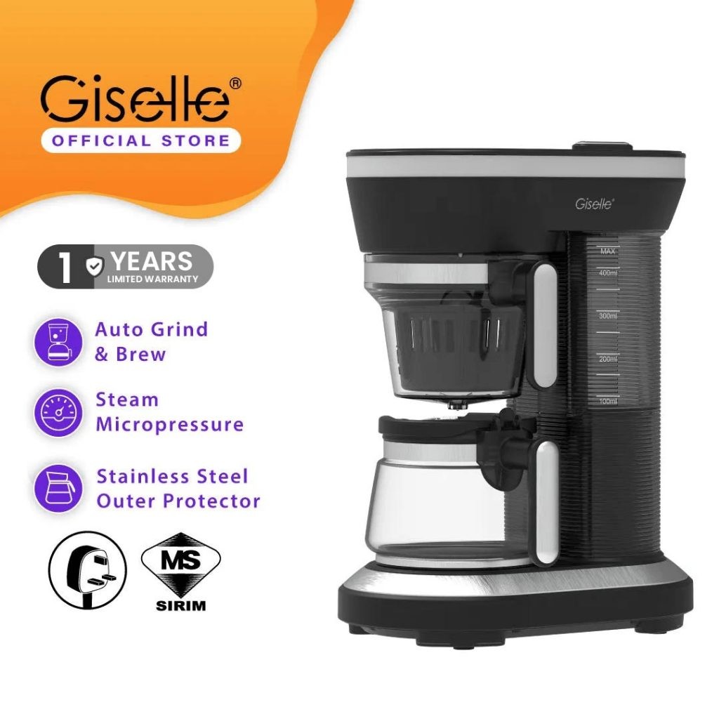 Giselle Fully Sealed Coffee Bean Built in Grinder And Drip Coffee ...