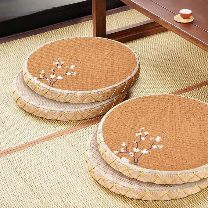 Rattan Mat Tea Ceremony Futon Zen Mat Kneeling Mat Home Japanese Style ...