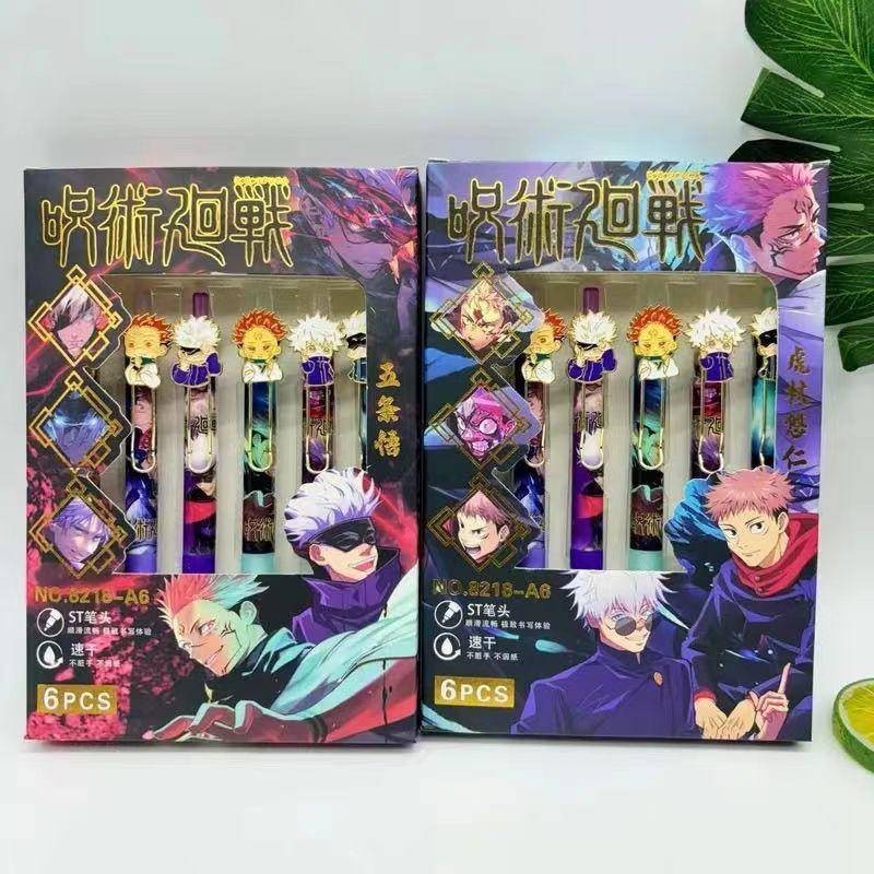 6Pcs/Lot Anime Jujutsu Kaisen ballpoint pen Satoru Gojo Itadori Yuji ...