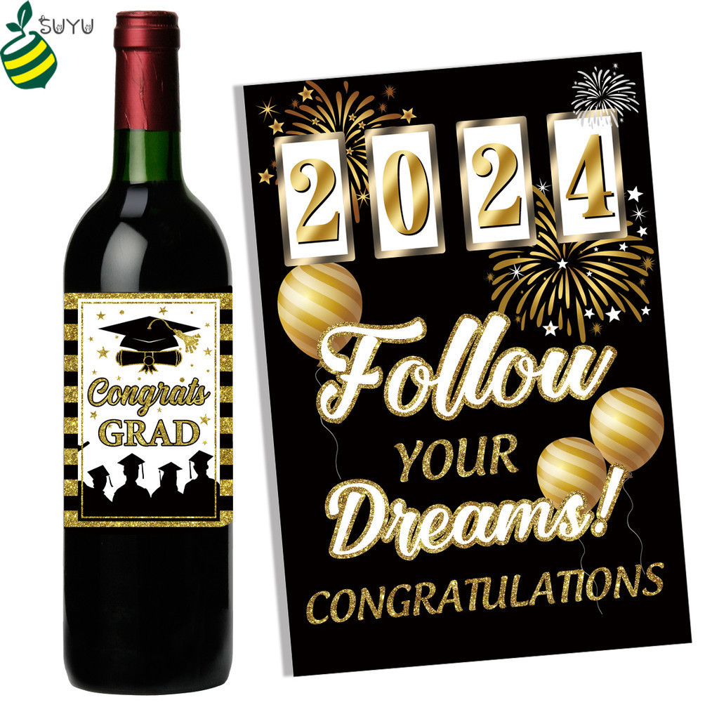 [In stock/COD]6 Sheets/Pack Graduation Gift Wine Bottle Stickers ...