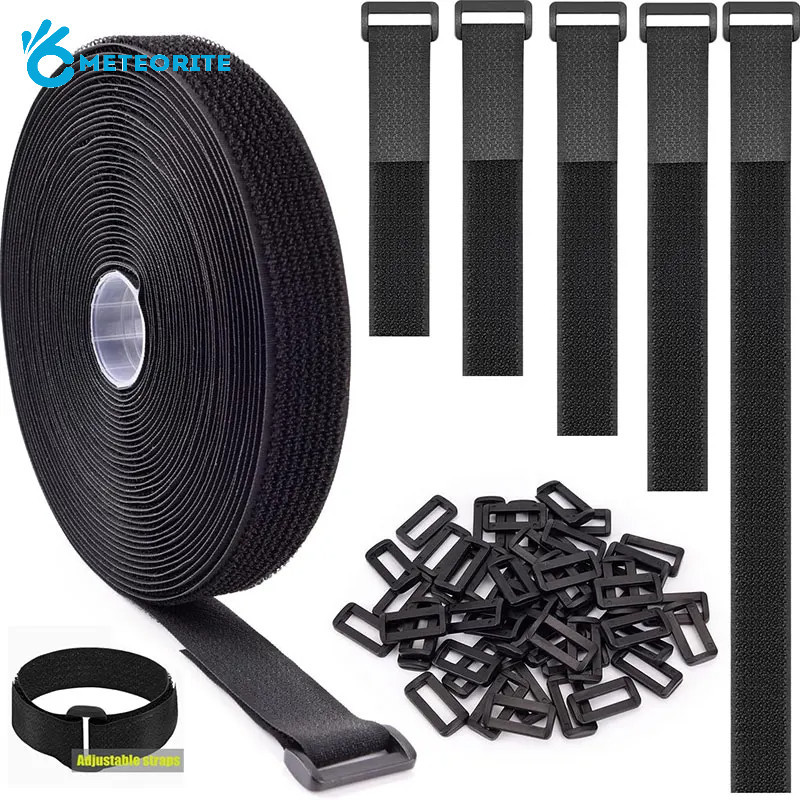 5M/Roll Reusable Fastening Cable Straps Adjustable Nylon Hook Loop ...