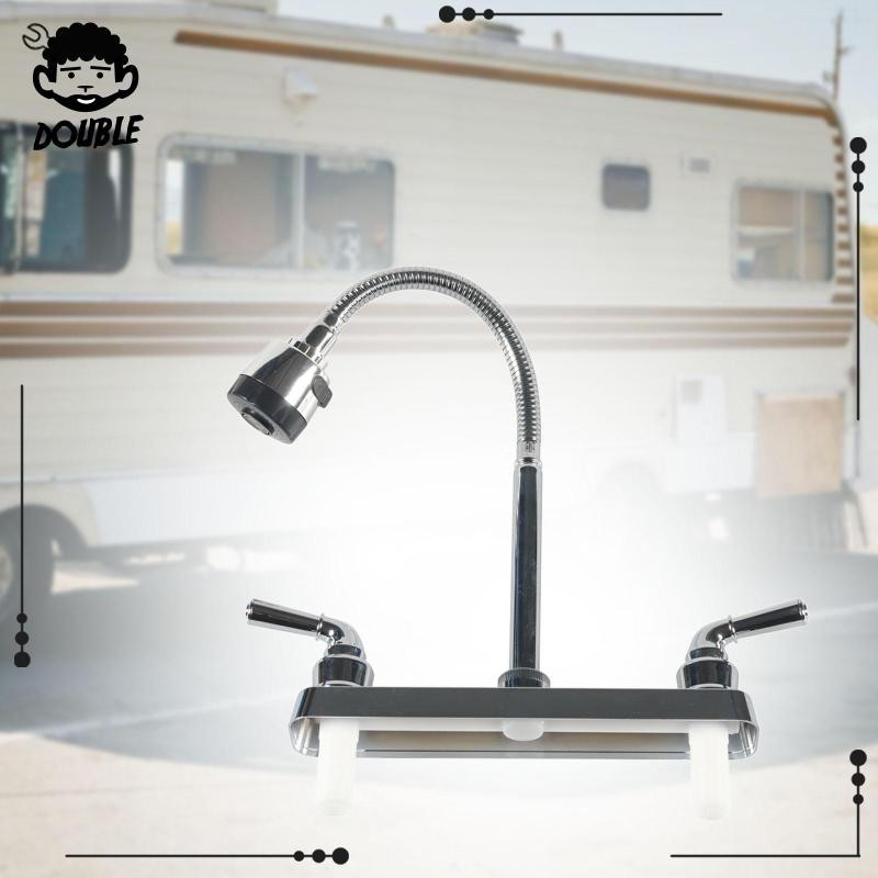 [ RV Kitchen Faucet Stainless Steel Two Handle for Rvs Laundry ...