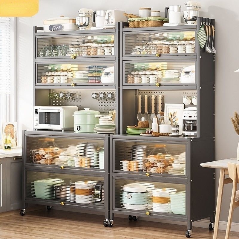 Kitchen Cabinet With Wheels Cupboard Multi-layer Storage Cabinet ...
