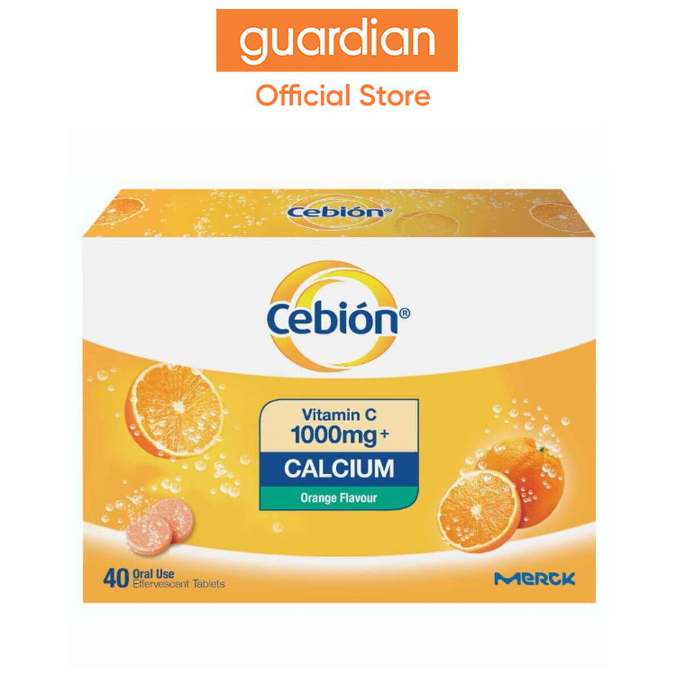 Cebion Effervescent Vitamin C 1000mg + Calcium 40 Tablets | Shopee ...