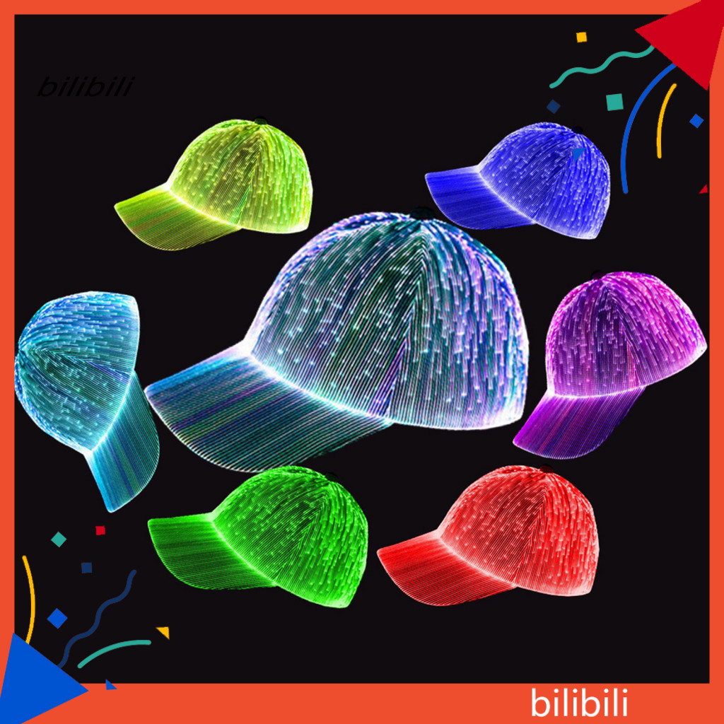 BIL Glowing Fiber Optic Headgear Usb Rechargeable Led Hat Light Up ...