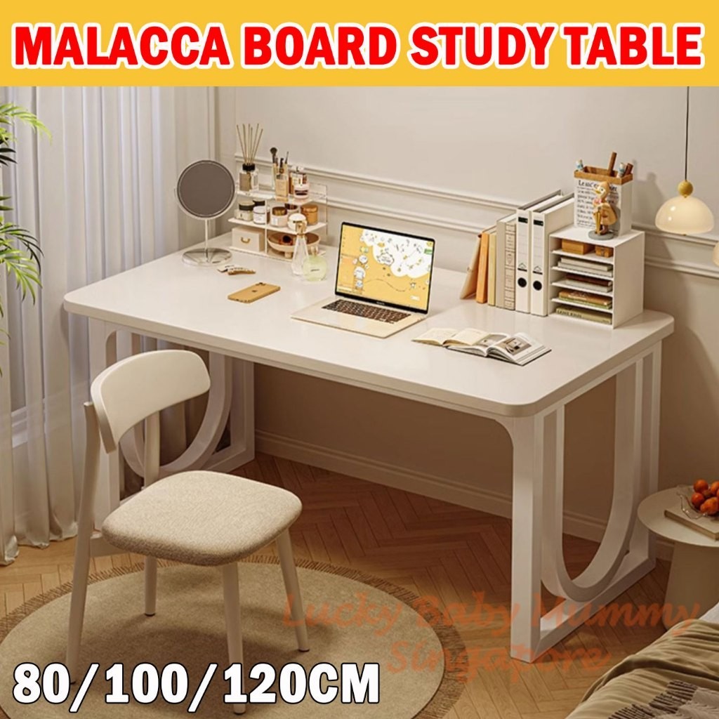Nordic Minimalist Study Table Home Office Solid Wood Steel Frame ...