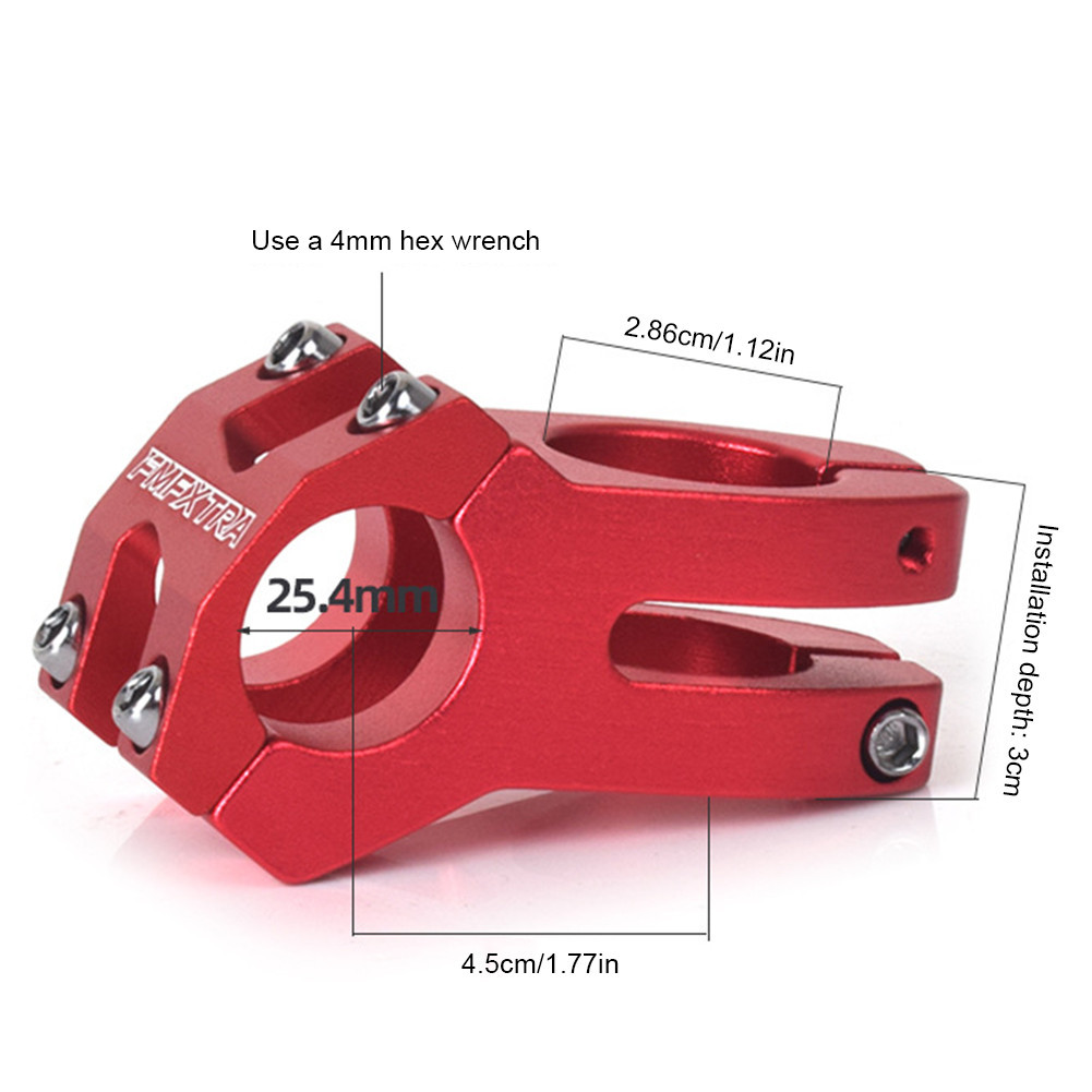 25.4mm Bike Stem Short Handlebar Stem for Most Bicycle Fixed Gear Road ...