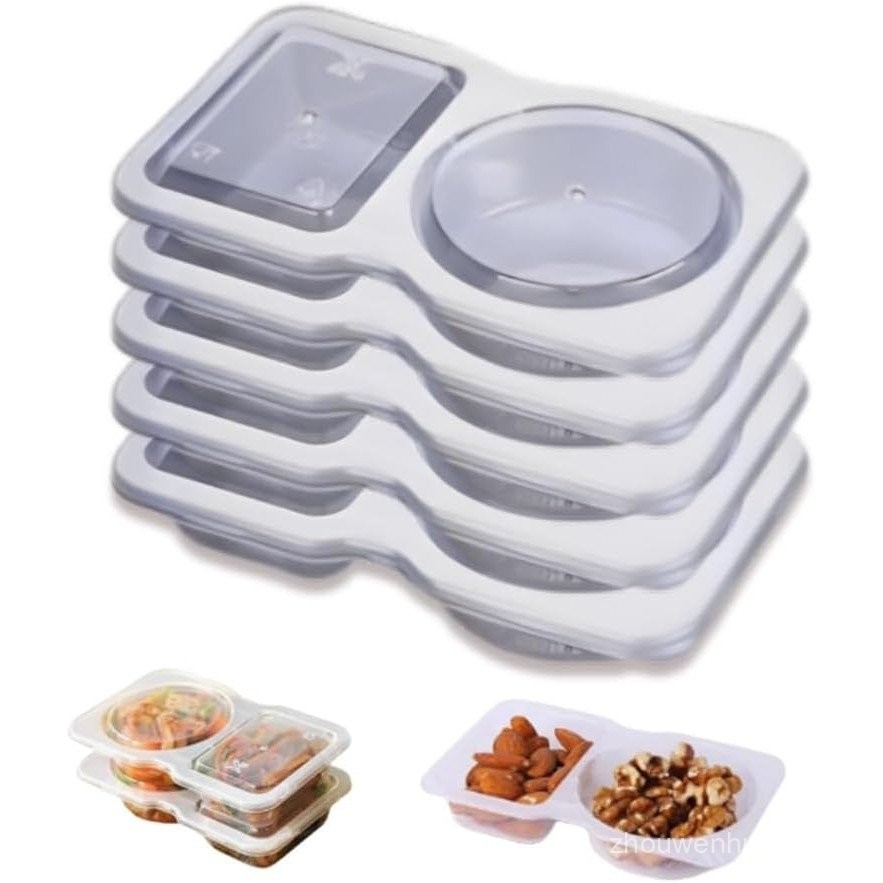 Reusable Snack Containers with Lids, Double Compartment BPA-Free ...