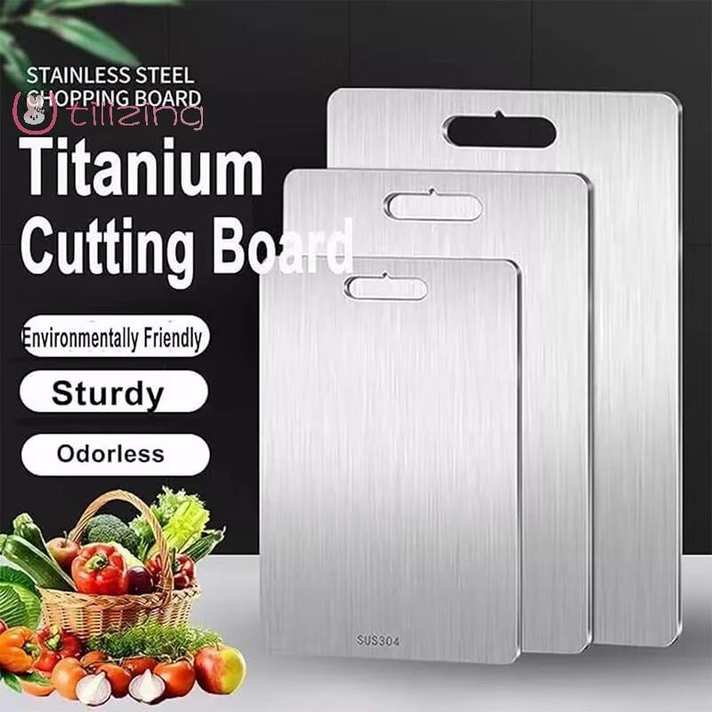 [UtilizingS] Titanium Cutting Boards For Kitchen Double-Sided Chopping Board Food Grade Cutting ...