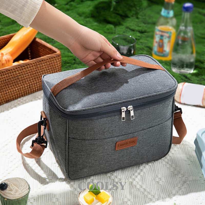 COOLSY New Outdoor Lunch Bag Thickened Square Bucket Insulated Lunch ...