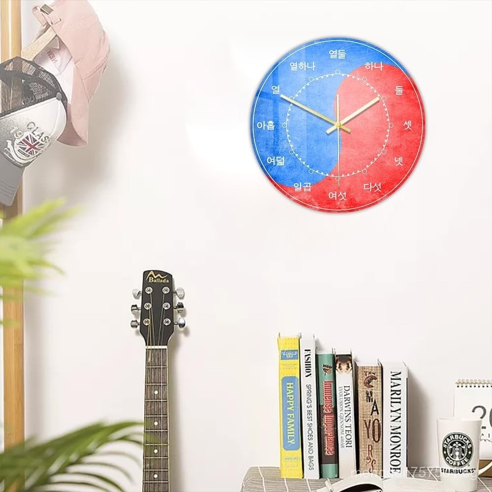 12 Inch Yin Yang Hangul Korean Clock, Korea Traditional Language Wall ...