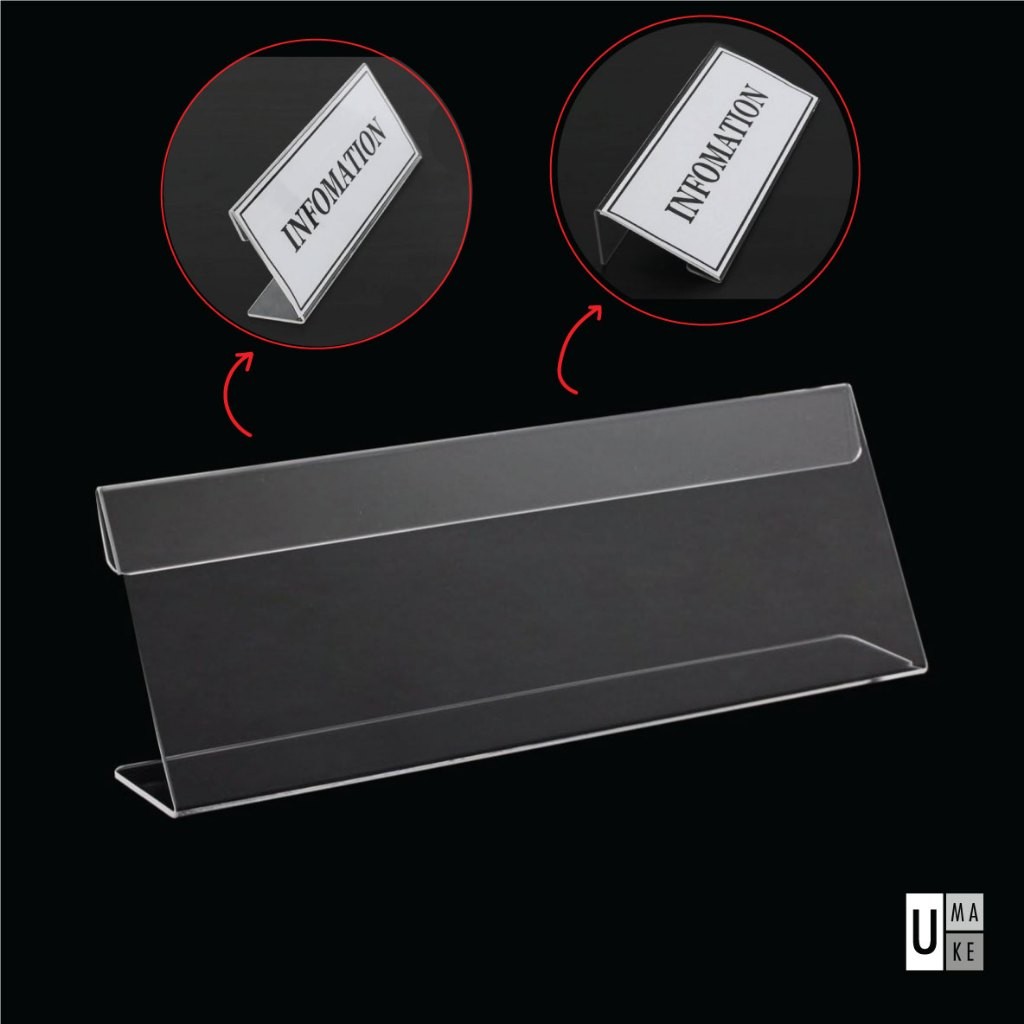 Acrylic Card Holder Desk Name Holder Transparent Name Price Tag Menu ...