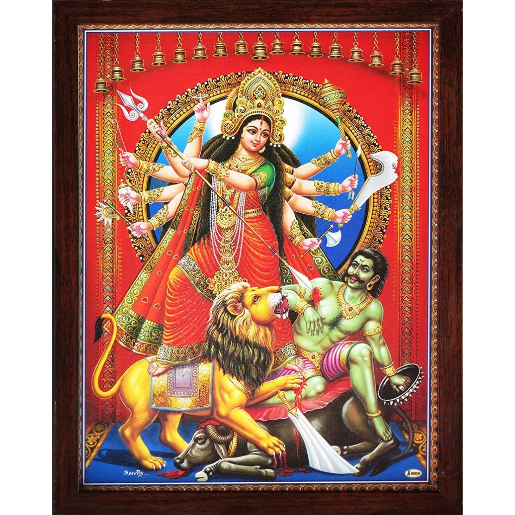 Hindu Goddess Kali Killing Bhairwa with His Lion a Hindu Religious ...