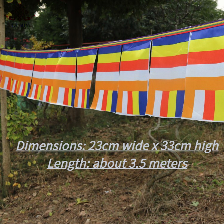 Buddha Flag Buddhist Banner Vesak Day Temple Decoration String Bunting ...