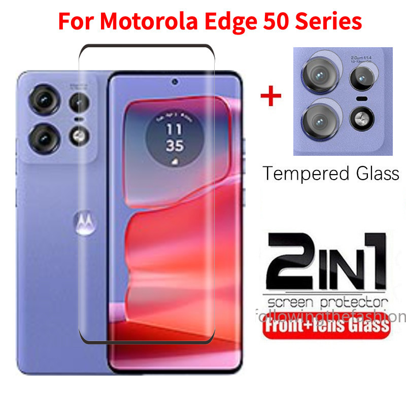 2 in 1 3D Clear Tempered Glass For Motorola Edge 50 Pro 5G Edge50 50Pro ...