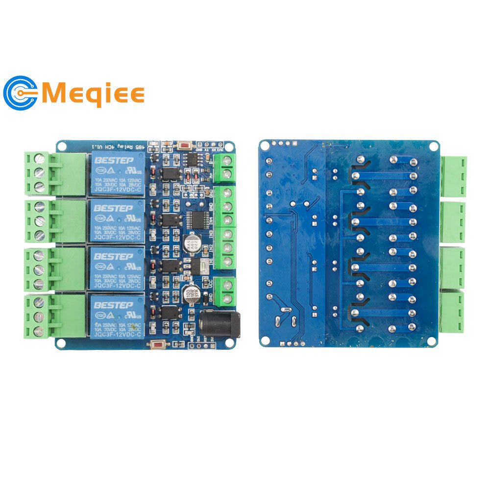 Modbus Rtu 4 Way Relay Output 12v 4 Way Switching Input 485