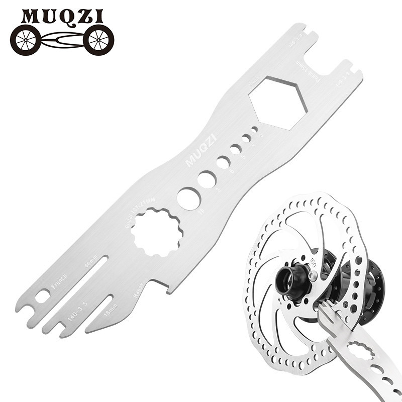 MUQZI 9-in-1 Bike Multi-tool Disk Brake Rotor Alignment Truing Tool ...