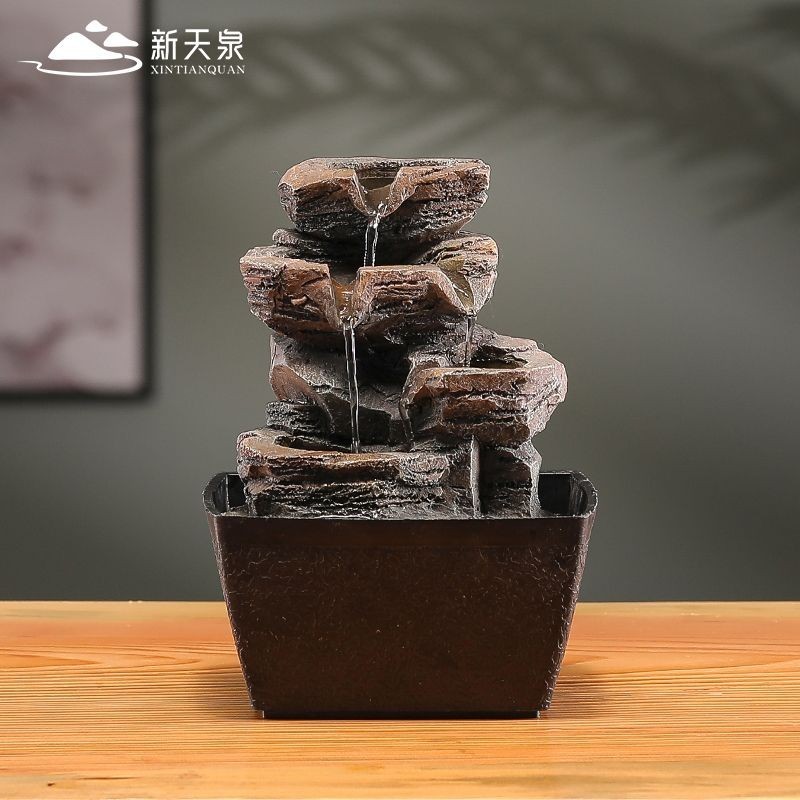 Tabletop Fountain - 3-Step Rock Falls Indoor Waterfall Feature ...