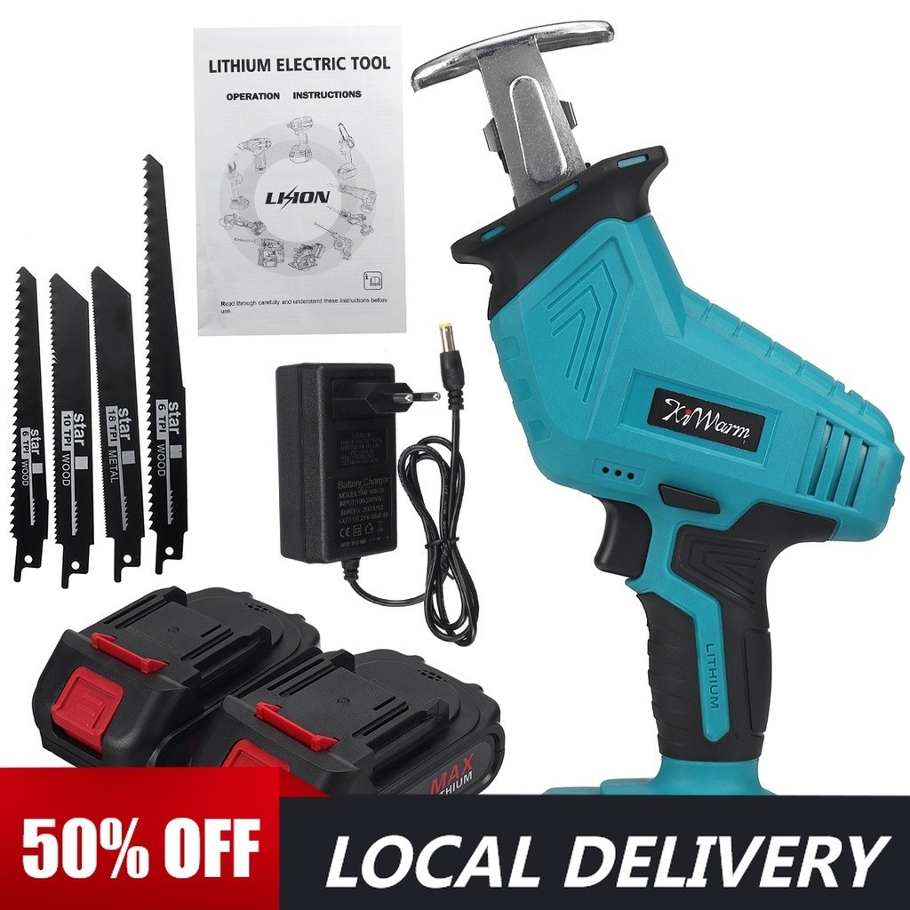 110-220v Cordless Electric Reciprocating Saw With Blades Variable Speed ...