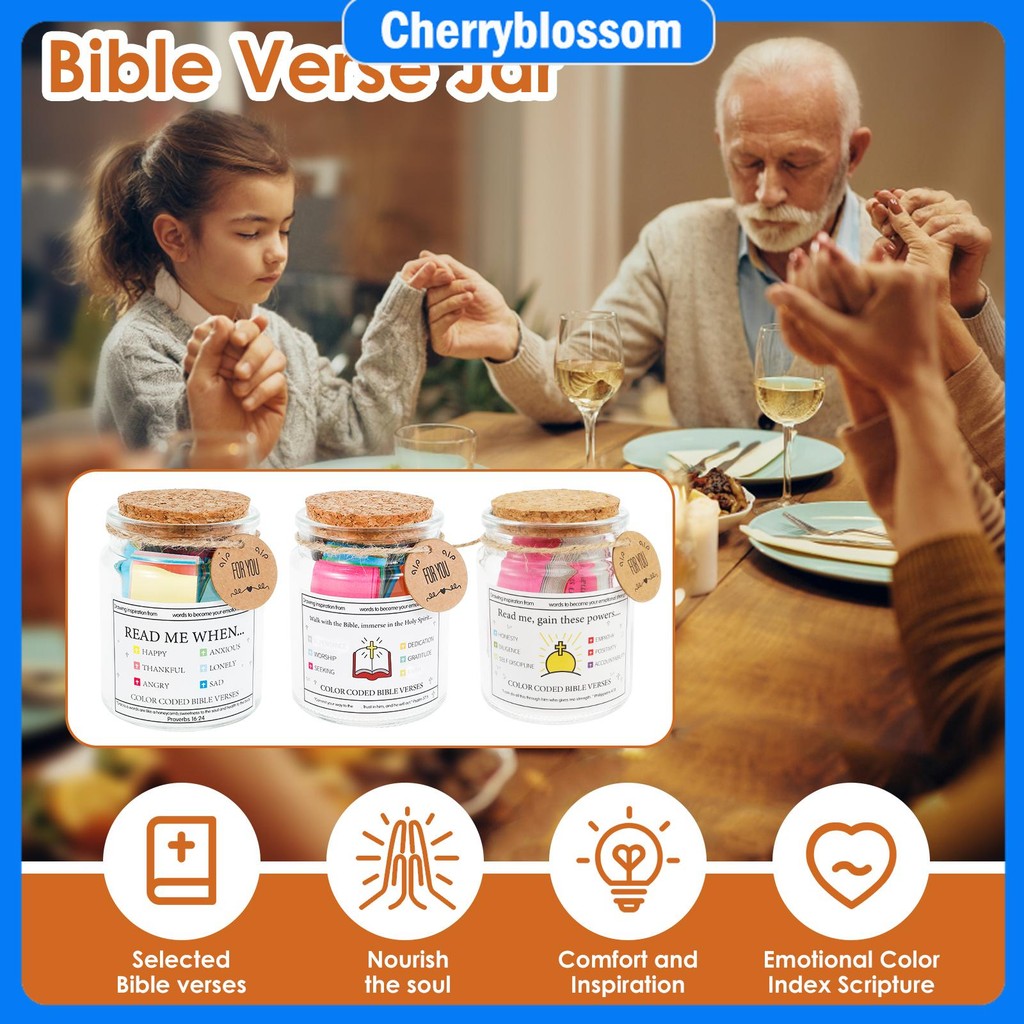 Prayer Hope Jar Inspired Blessings Jar Waterproof Bible Verses Jar for ...