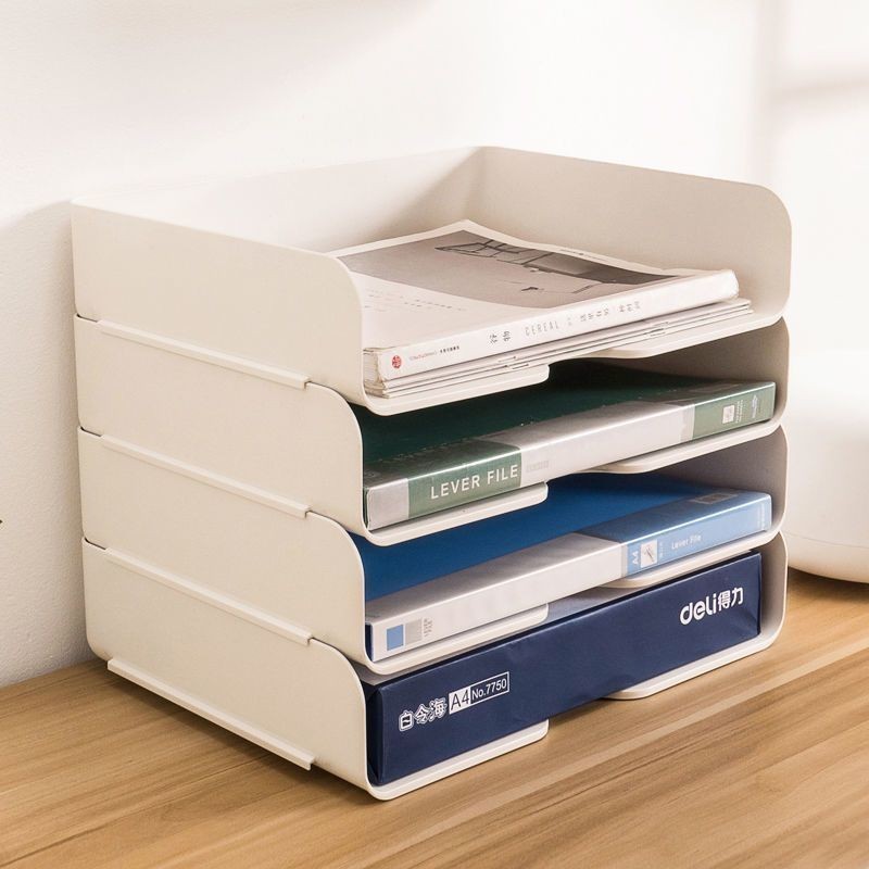 Storage Rack Multi-Layer Office Desktop File A4 Paper Storage Box Book ...