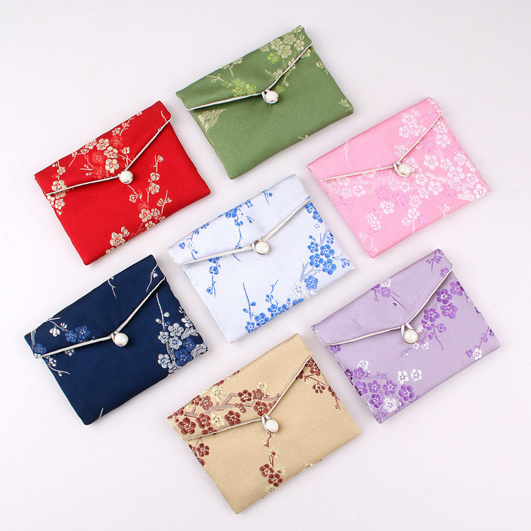 1pc Chinese Style Jewelry Silk Purse Pouch Brocade Embroidered Bag With ...