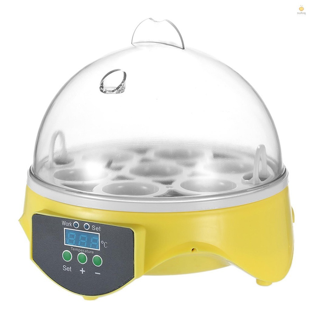 7 Eggs Mini Digital Egg Incubator Hatcher Transparent Eggs Hatching ...