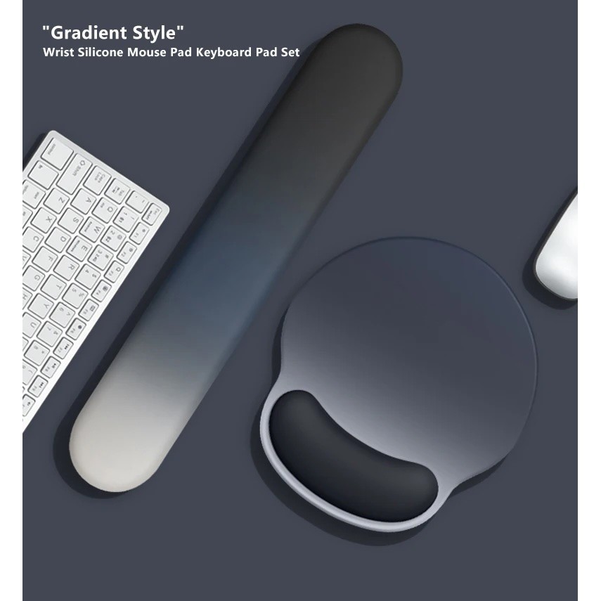 Mouse Pad & Wrist Support Set Gradient Colors Ergonomic Silicone Wrist ...