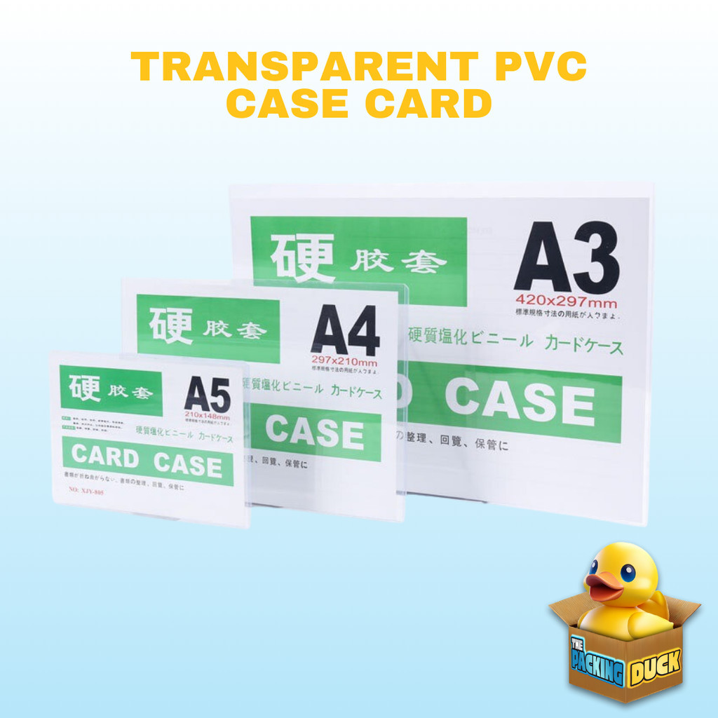 Transparent PVC Case Card A3 A4 A5 Card Holder Protective Hard Soft ...