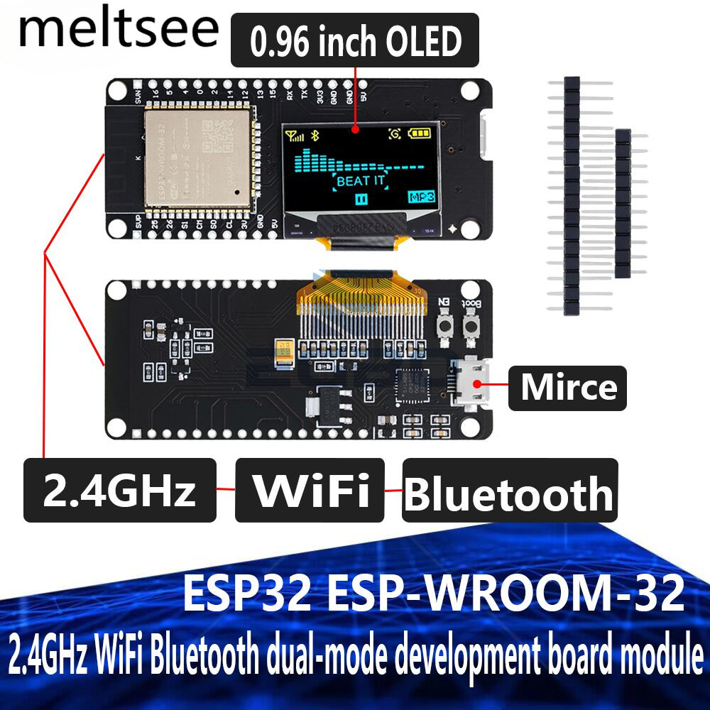 ESP32 ESP-WROOM-32 0.96" Inch OLED Display 2.4GHz WiFi Bluetooth Dual Mode Development Board ...