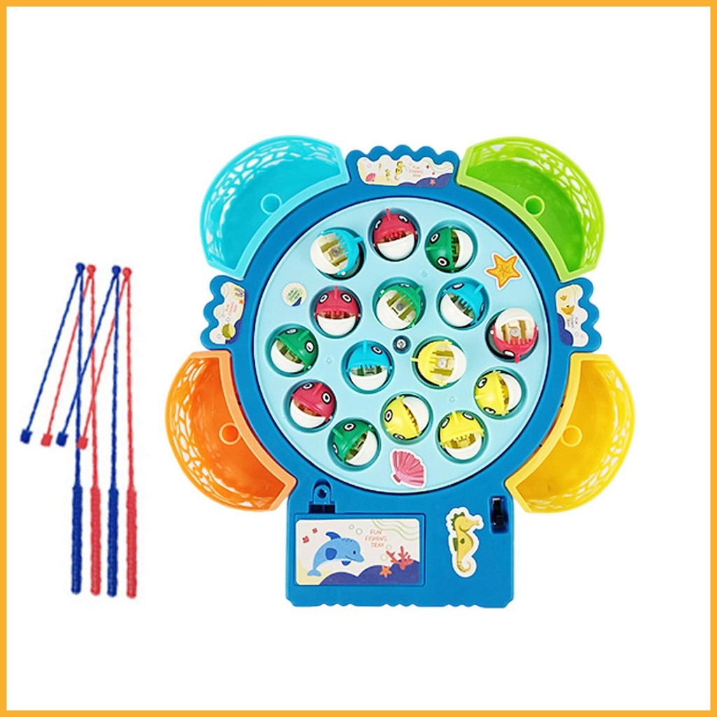 Turntable Fishing Game Turntable Magnetic Fishing Catching Board Game ...