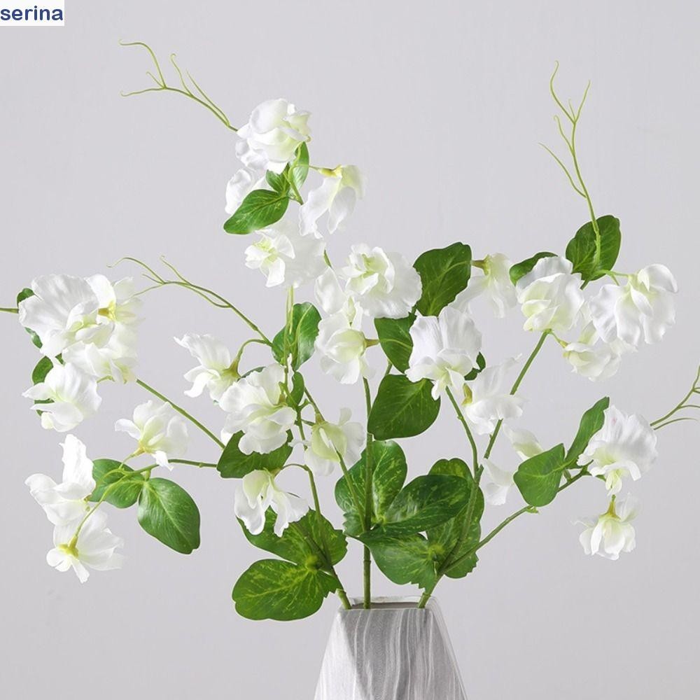 SERINA Silk Pea Blossom Branch, Real Touch Plastic Artificial Pea ...