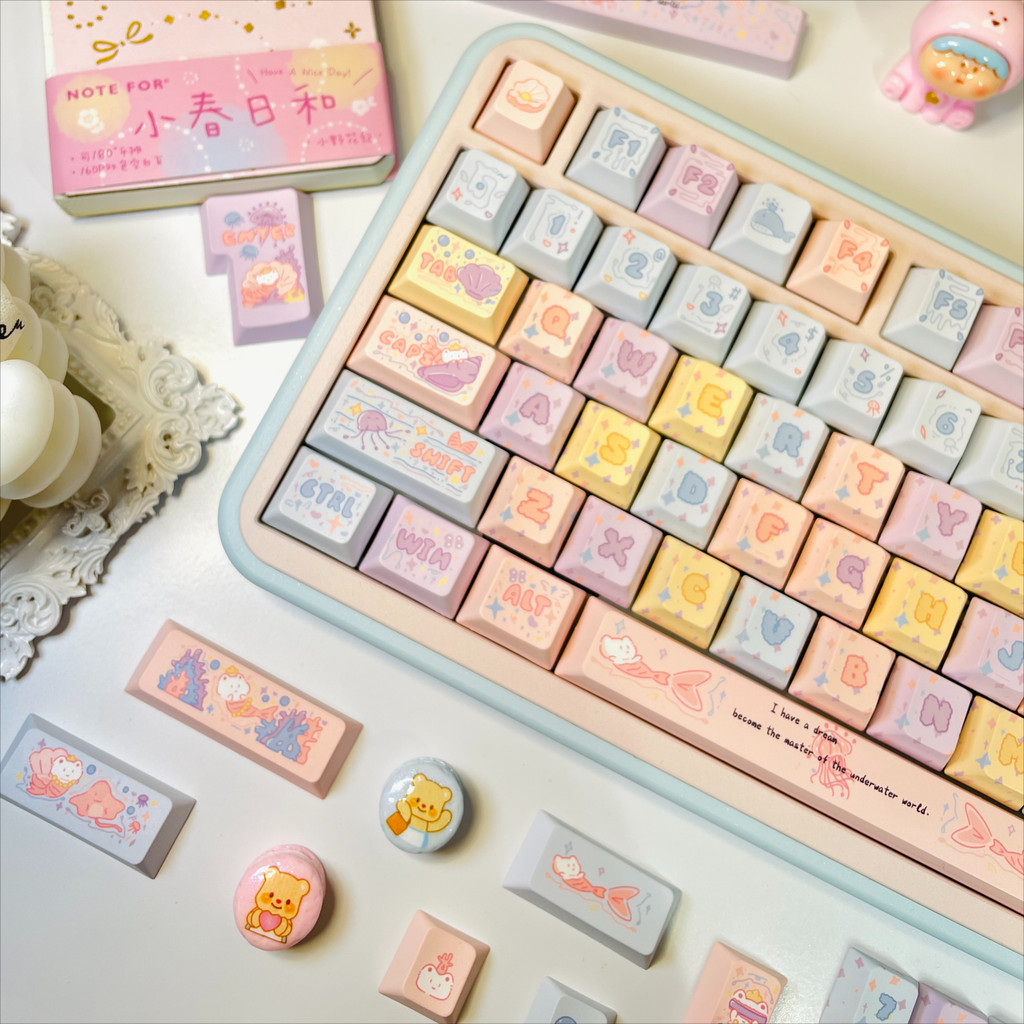 Jellyfish Keycaps Side/Front Print Cherry Profile PBT Material DYE-SUB ...