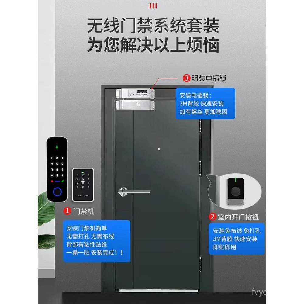 Wireless No-Wiring Card Swipe Password Standalone Fingerprint Remote ...