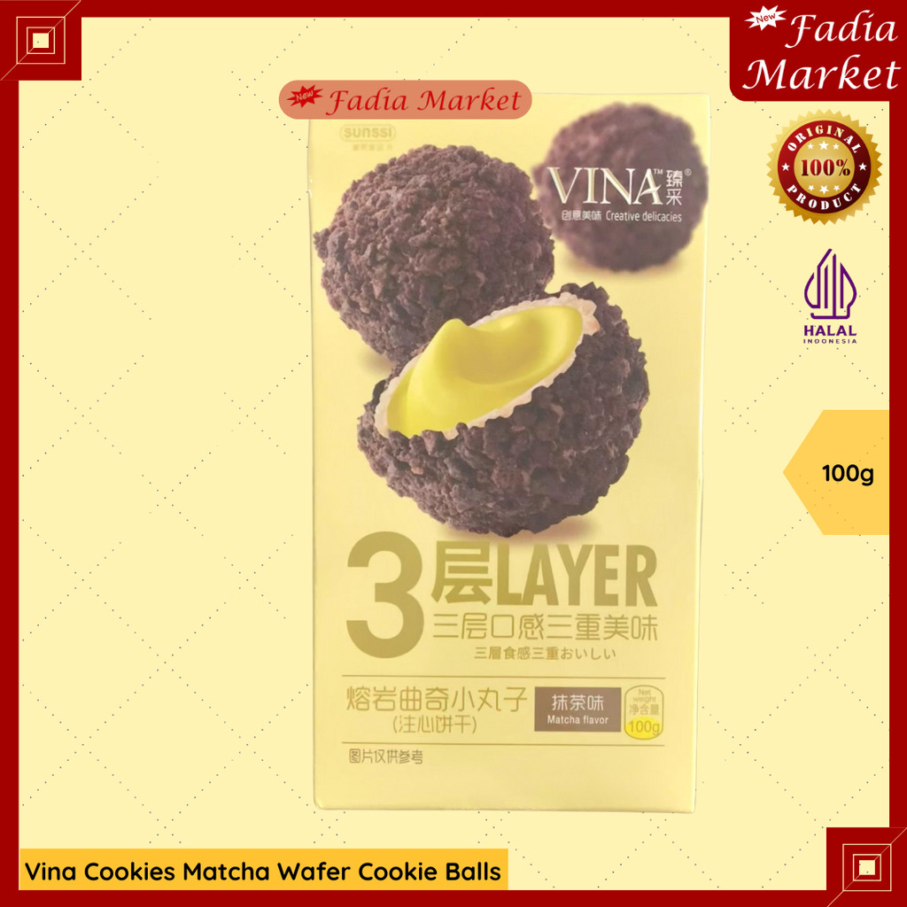 Vina Cookies Franzzi Matcha Green Tea Wafer Lava Cookie Balls Roka ...