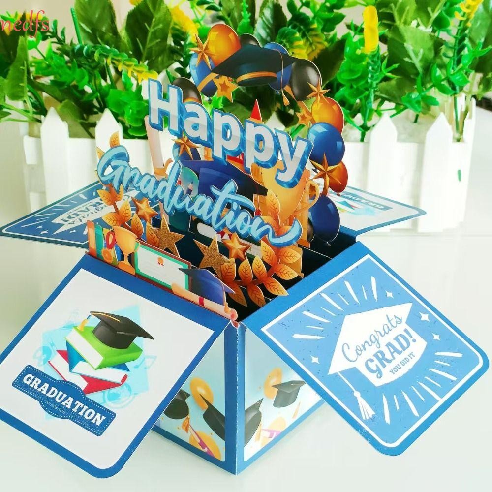 NEDFS 3D Graduation Gift Card, Congrats Elegant Pop-Up Graduation ...