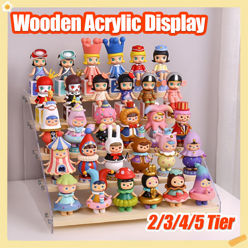 2/3/4/5 Tier Wooden Acrylic Display Stand Animation Model Riser Counter ...